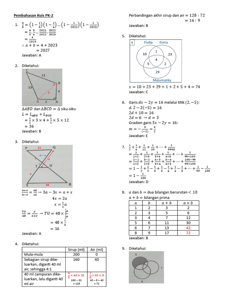 Pembahasan Kuis PK-2 | PDF