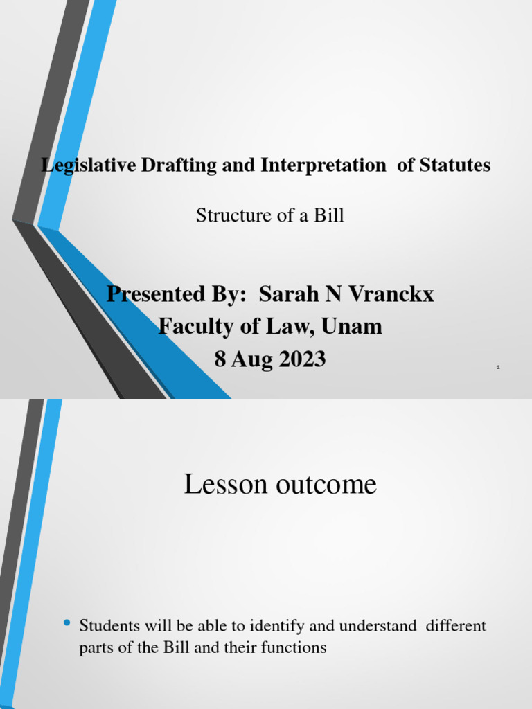 Structure of Legislative Bills Explained | PDF | Bill (Law) | Namibia