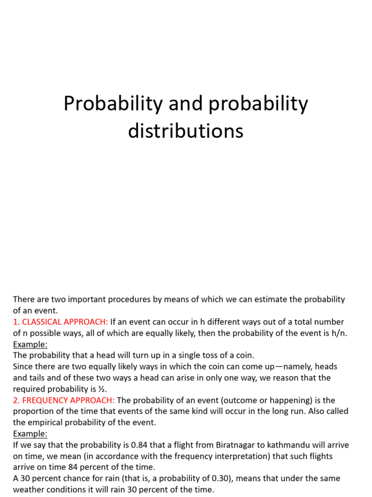 Probability and Prob - Dist. | PDF | Probability Distribution | Random Variable