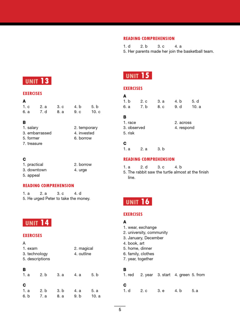 Level (1B) Vocabulary Lessons Answer Key | PDF | Food And Drink | Food ...