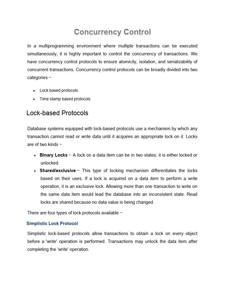 Concurrency Control | PDF | Cybernetics | Information Retrieval