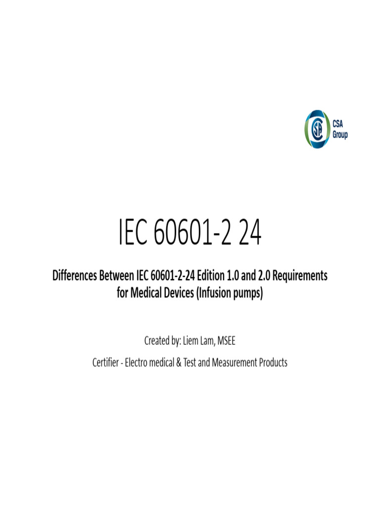 IEC 60601-2 24 Standard Update Requirements Presentation | PDF | Intravenous Therapy | Pump