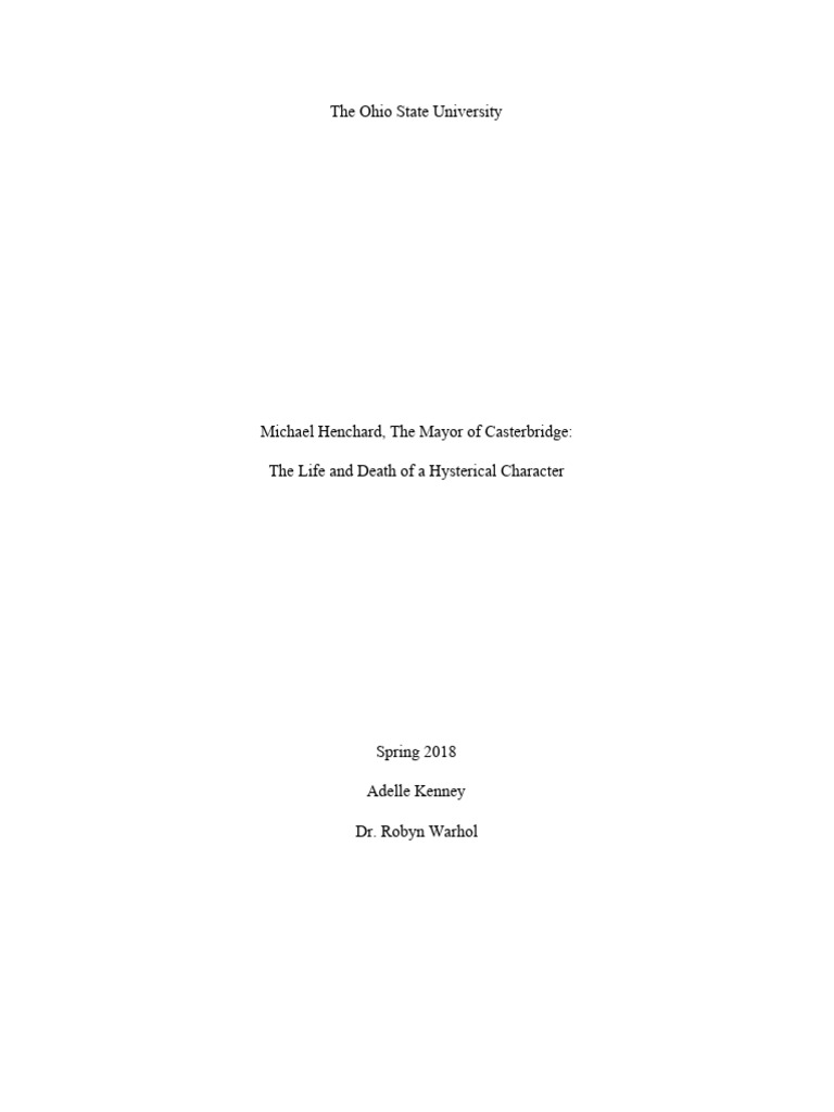 Life and Death of A Hysterical Character | PDF | Diagnostic And ...