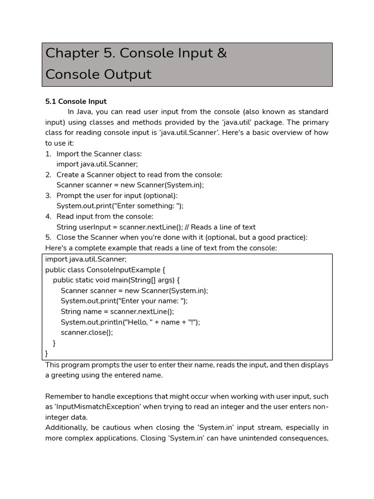 JAVA (Mimggu 5) | PDF | Command Line Interface | Input/Output