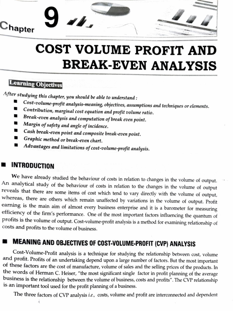 Chapter Cost Volume Profit and Break-Even Analysis | PDF | Profit ...