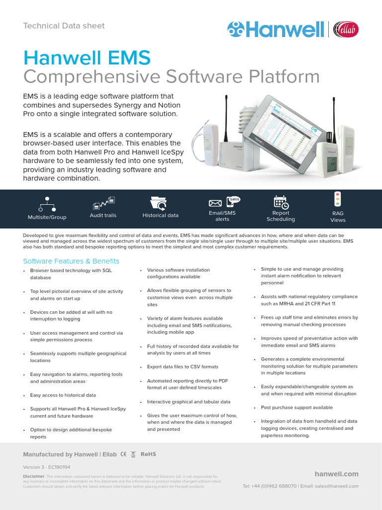 Hanwell EMS Software Overview | PDF | Cloud Computing | Internet