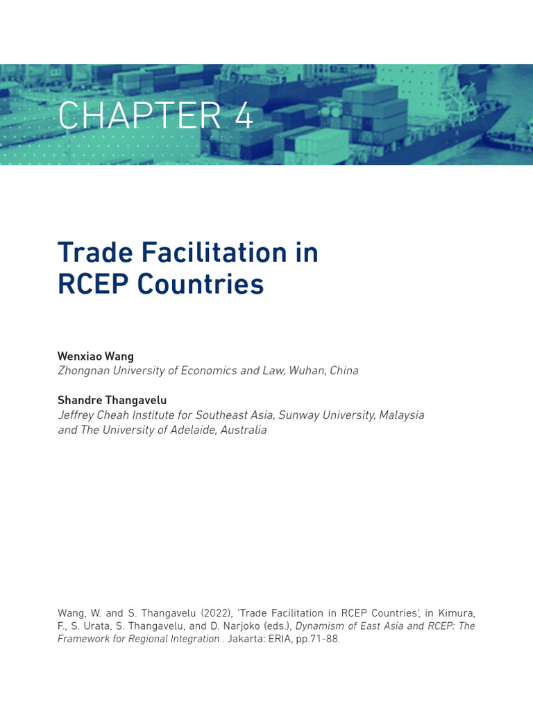8 - ch.4 Trade Facilitation in RCEP Countries | PDF | Trade | Regional Integration