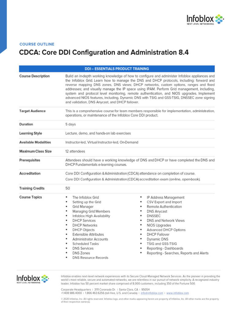 Infoblox Core DDI Training Course | PDF