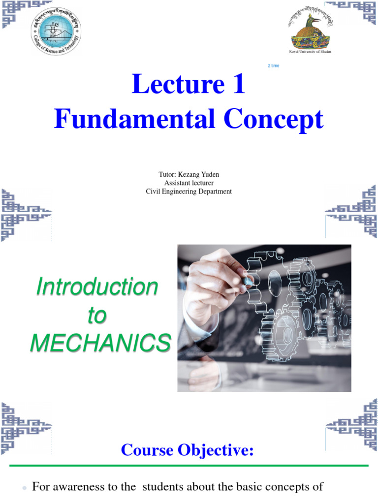 1.lecture 1 | PDF | Mechanics | Force