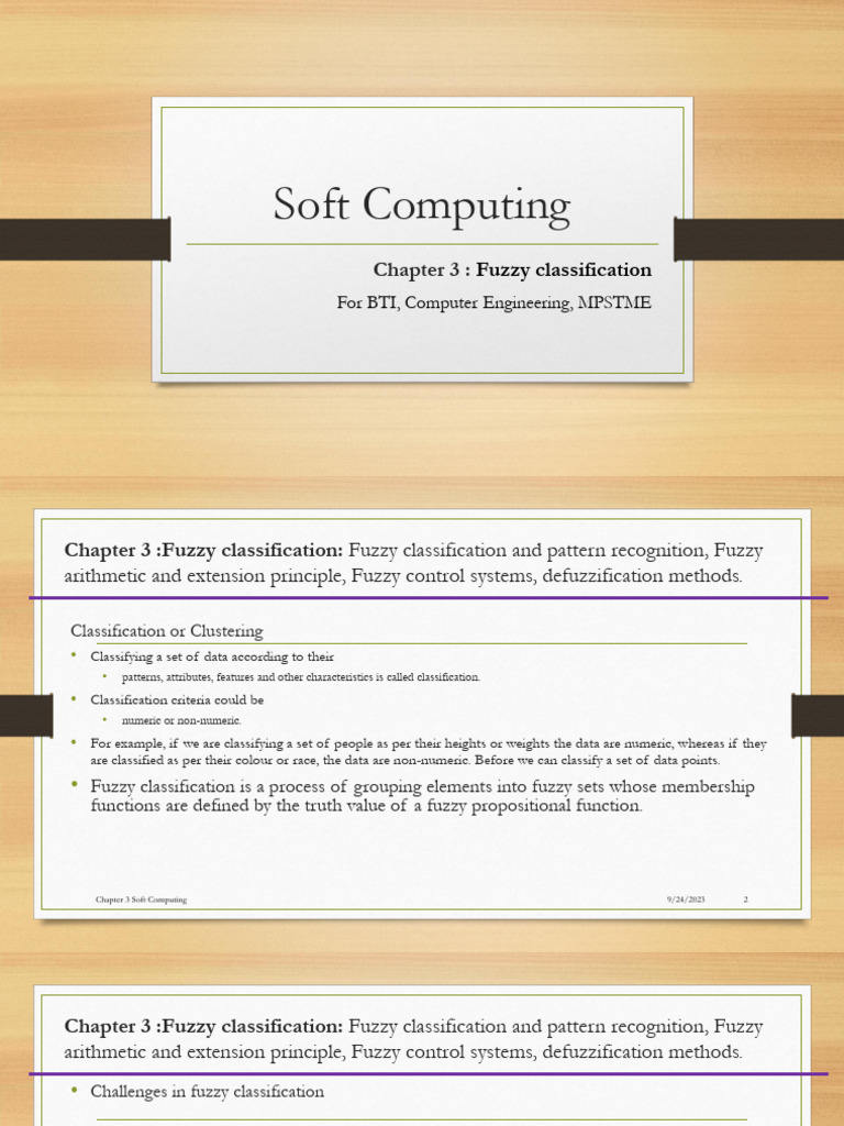 Chapter 3 Soft Computing | PDF | Fuzzy Logic | Control Theory