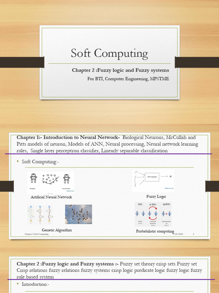 Chapter 2 Soft Computing | PDF | Fuzzy Logic | Logic