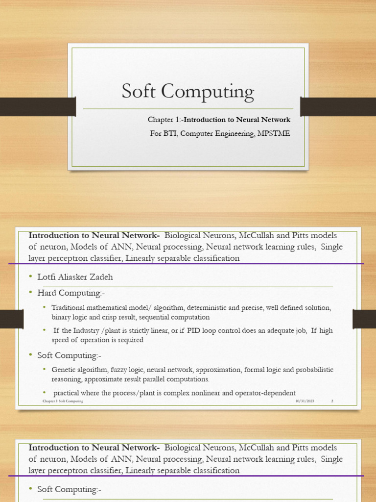 Chapter 1 Soft Computing | PDF | Artificial Neural Network | Statistical Classification