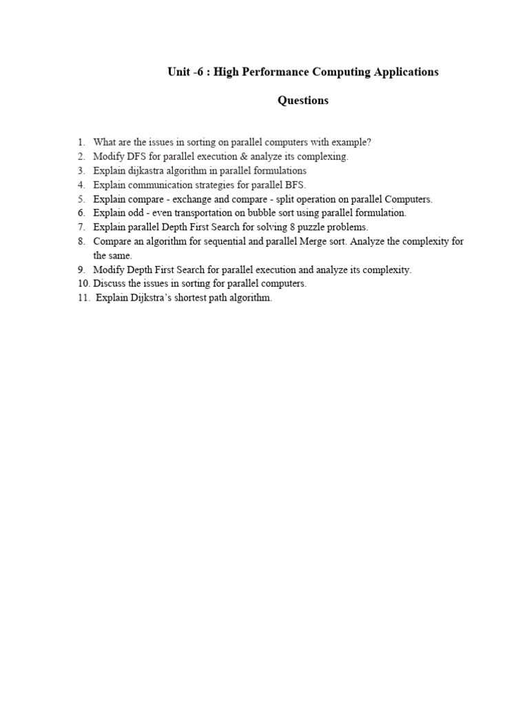 Unit 6 High Performance Computing Applications Pdf