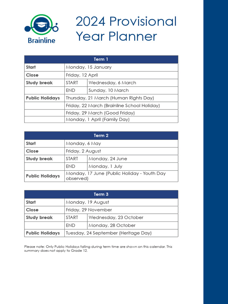 Brainline 2024 Provisional Year Planner - v2 | PDF | Observances