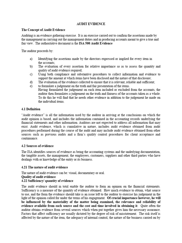 Lesson 7 Audit Evidence | PDF | Audit | Financial Audit