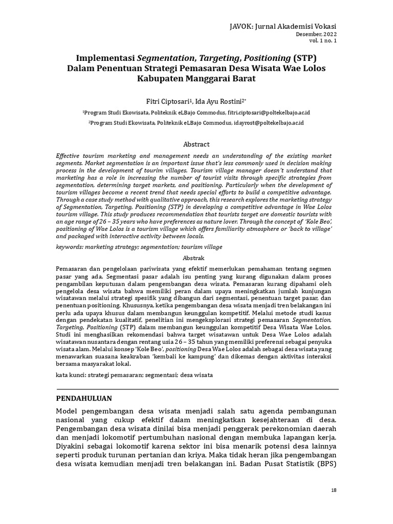 Implementasi Segmentation Targeting Positioning Stp Pdf