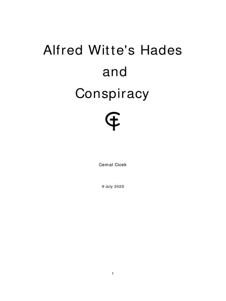 Cemal Cicek - Alfred Witte's Hades and Conspiracy | PDF
