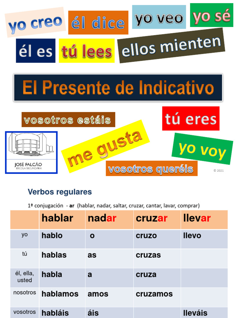 02 Presente de Indicativo - Tablas | PDF | Tipología Lingüística ...