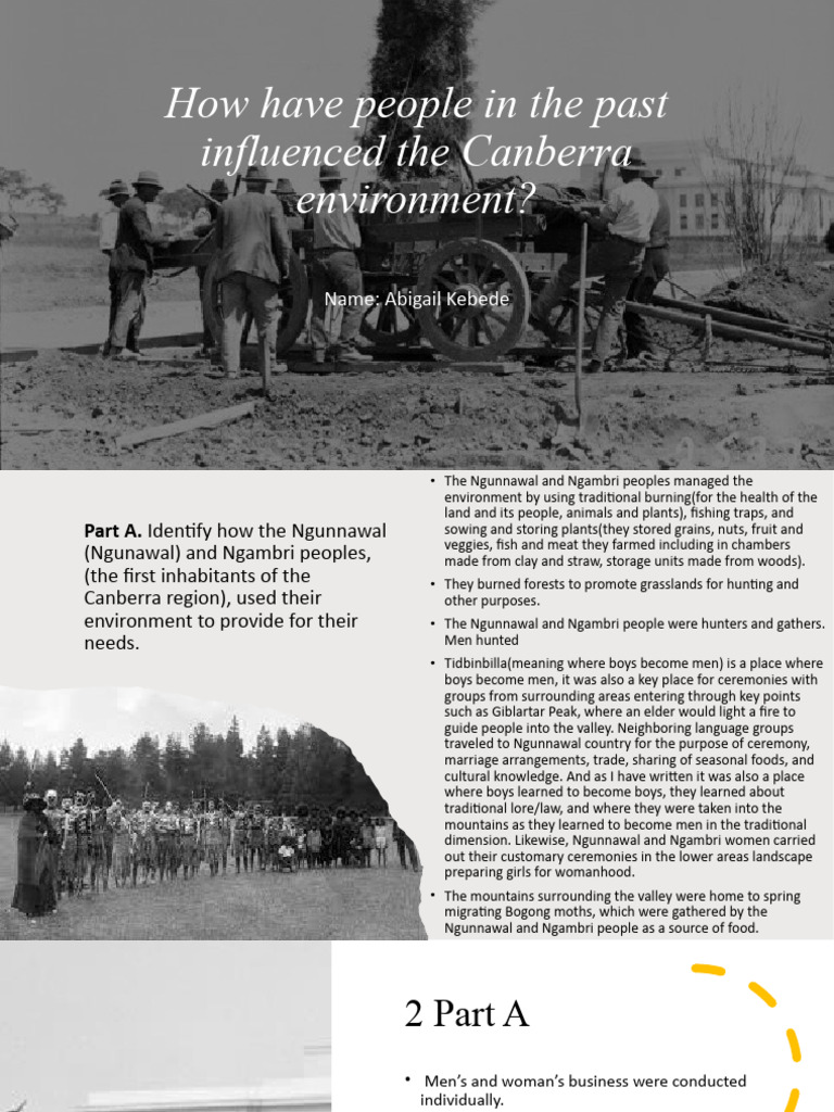 PowerPoint Research - Influence of People On Canberra Environment (Past ...