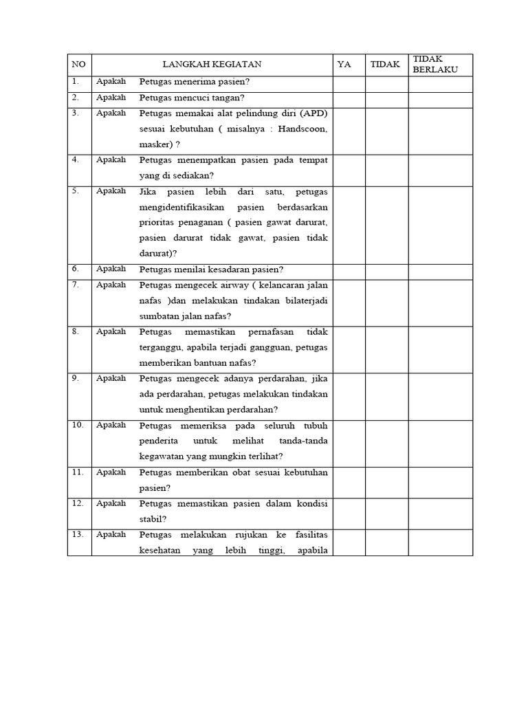 Prosedur Penanganan Pasien Darurat | PDF | Sains & Matematika