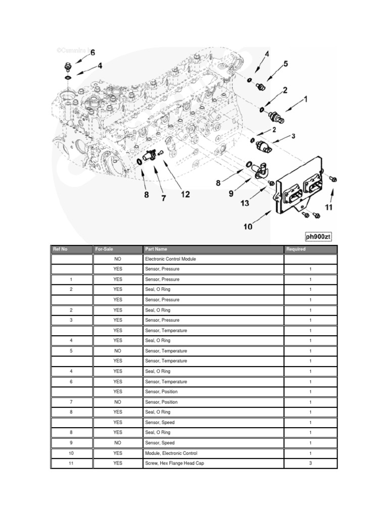 Cummins Engine Diagram Sensors PDF | PDF | Screw | Tools