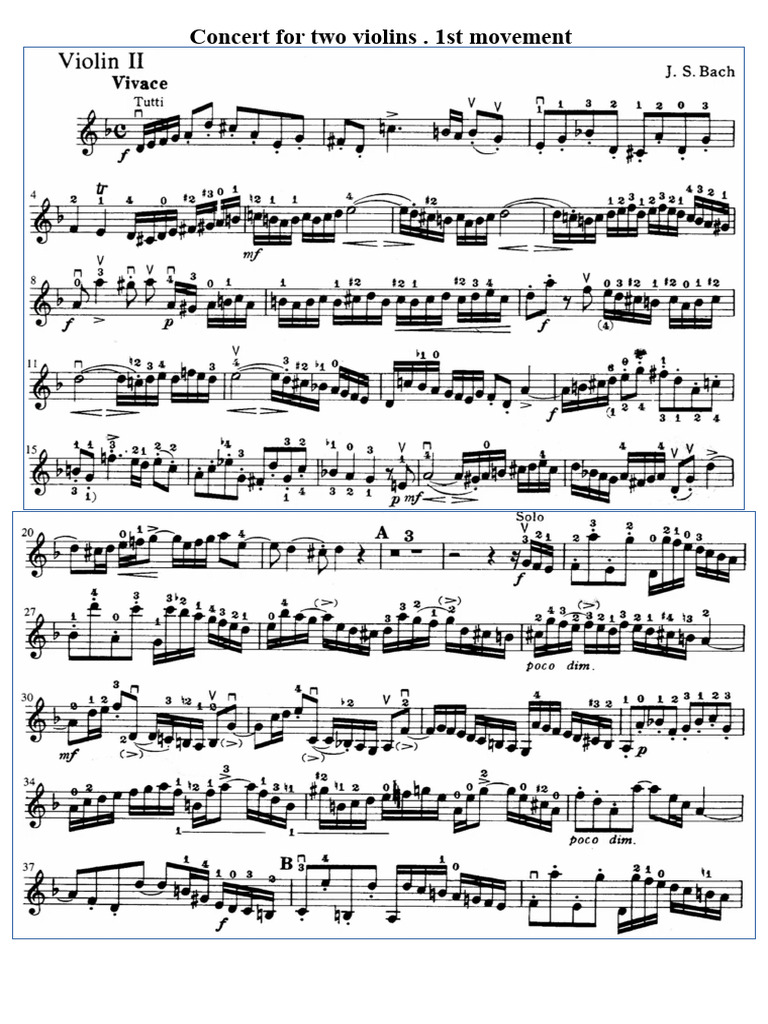 Concert For Two Violin - 1st Movement | PDF