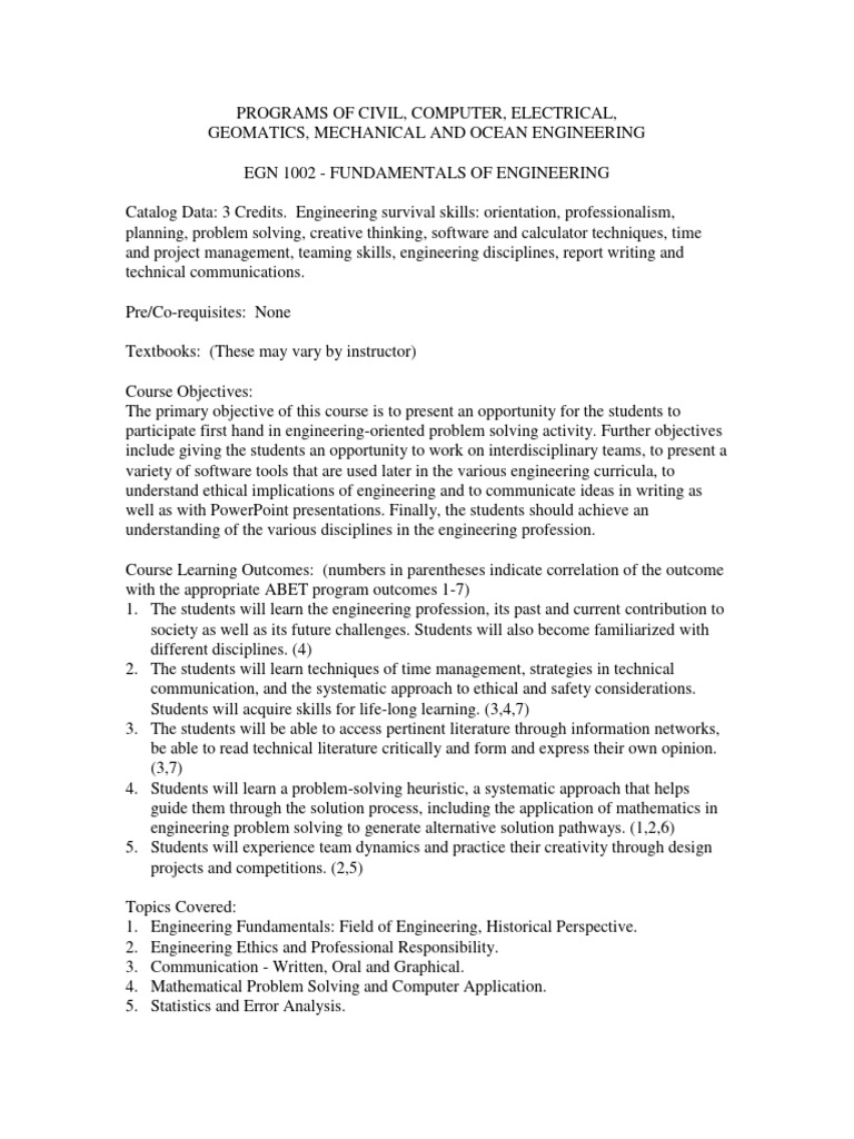 Egn 1002 Fundamentals | Download Free PDF | Engineering | Design