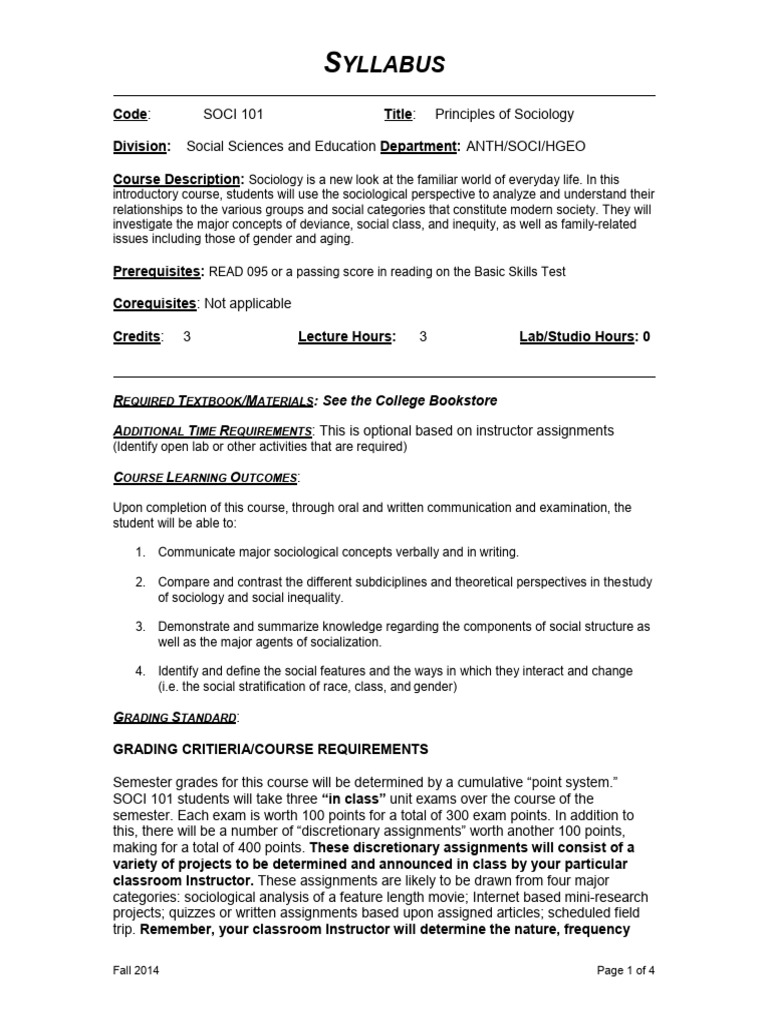 Soci 101 Principles Of Sociol Pdf Sociology Social Sciences