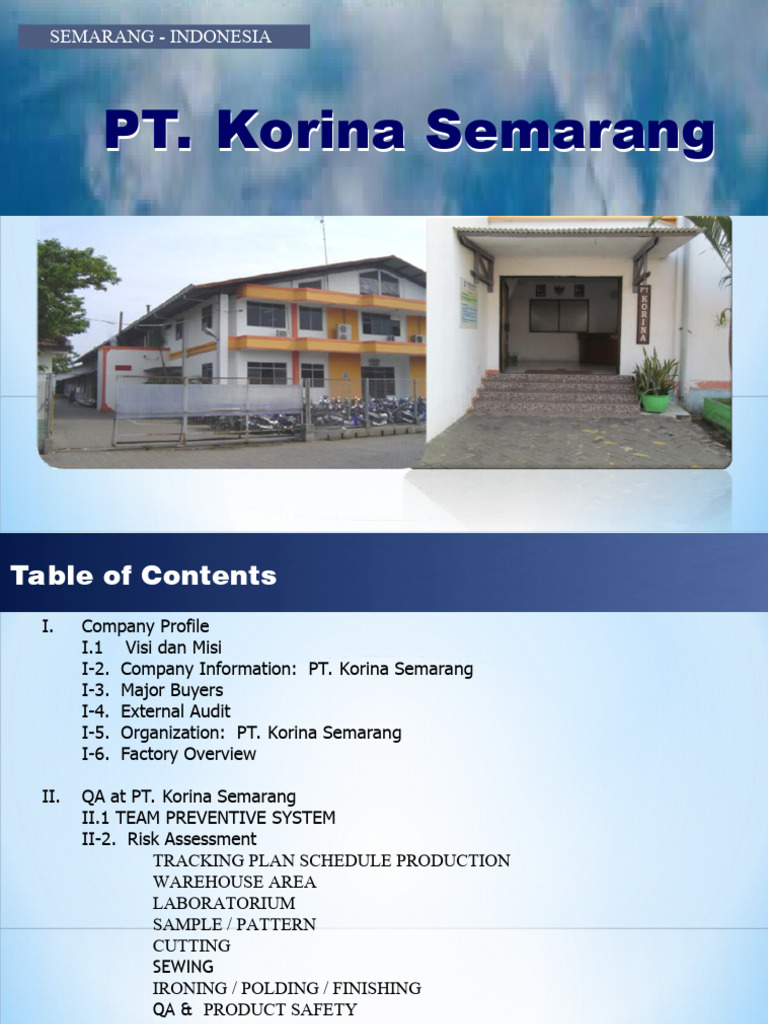 QA Presentation PT Korina | PDF | Business | Secondary Sector Of The Economy