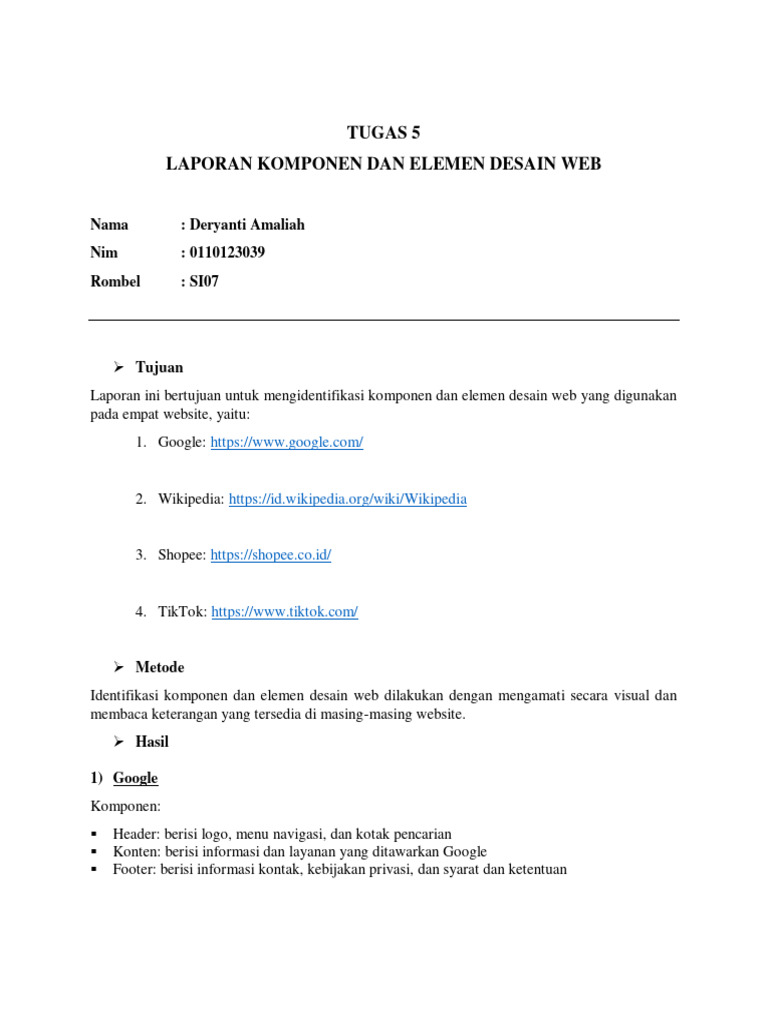 Desain Web: Analisis TikTok dan Wikipedia | PDF