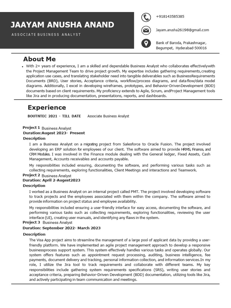 (Resume) Jaayam Anusha Anand | PDF | Computing | Information Technology