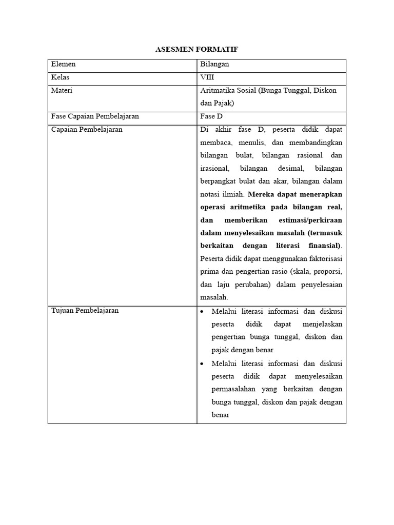 Asesmen Formatif-1 | PDF | Pengembangan Diri