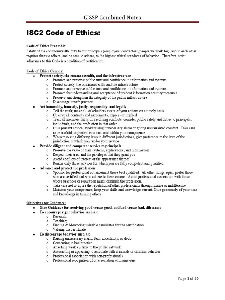 Cissp Combined Notes All Domains Download Free Pdf Cryptography