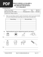 Evs Worksheet Lesson - 5 | PDF