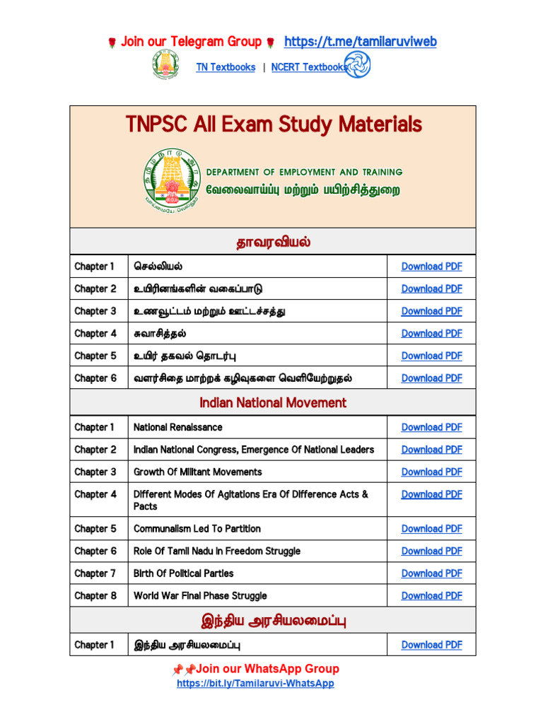 TNPSCNote TNPSC Government Study Materials Tamilaruvi | PDF