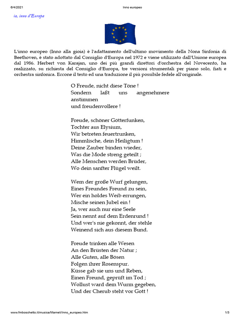 Inno Europeo 1 | PDF
