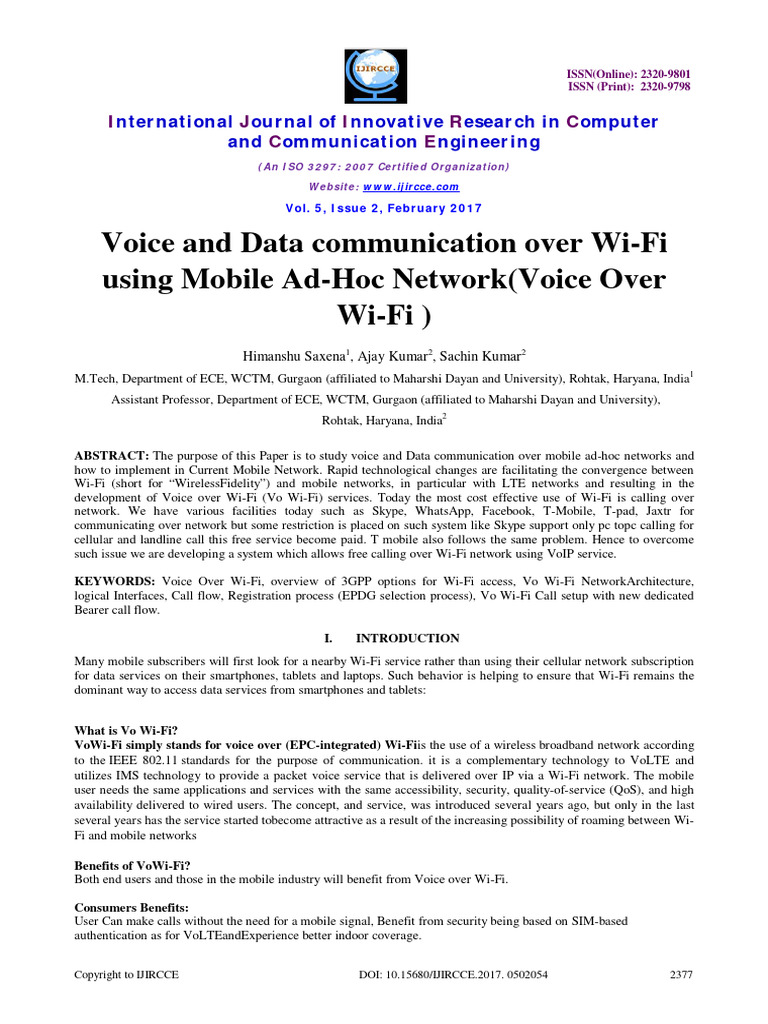 Voice Over-Wifi | PDF | Voice Over Ip | Ip Multimedia Subsystem
