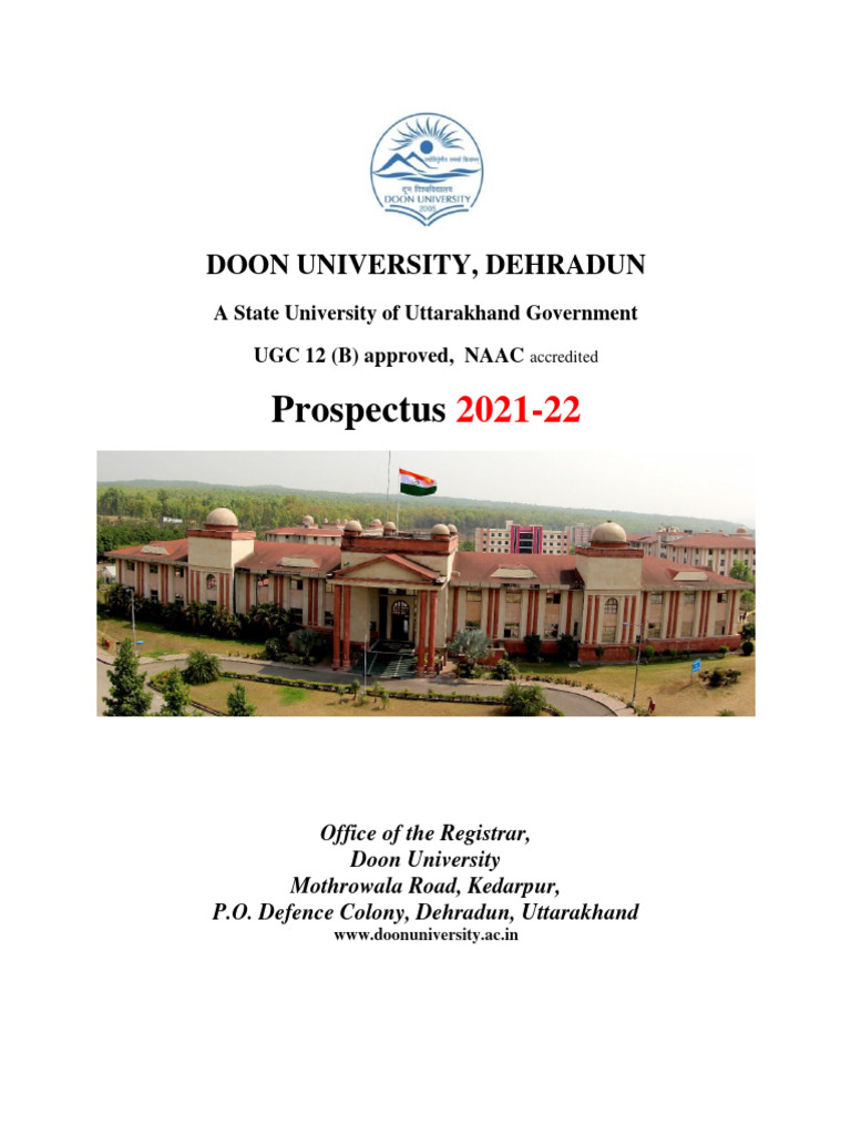 Prospectus: Doon University, Dehradun | PDF | University And College ...