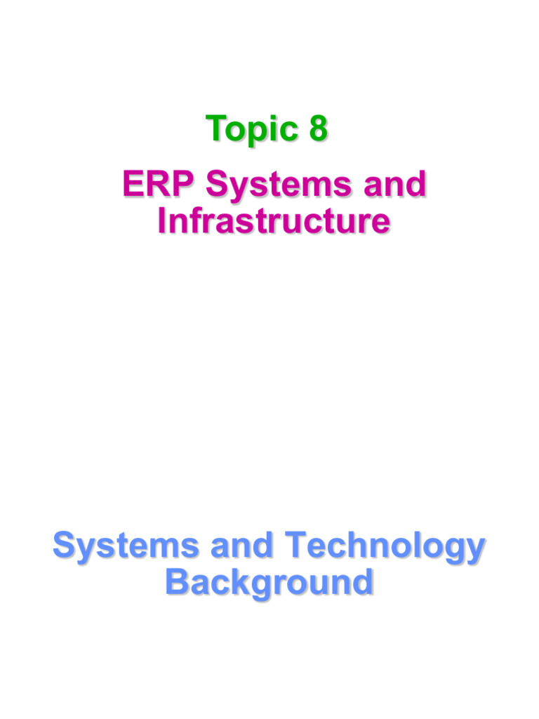 ERP Systems: Infrastructure Guide | PDF | Databases | Computer Network