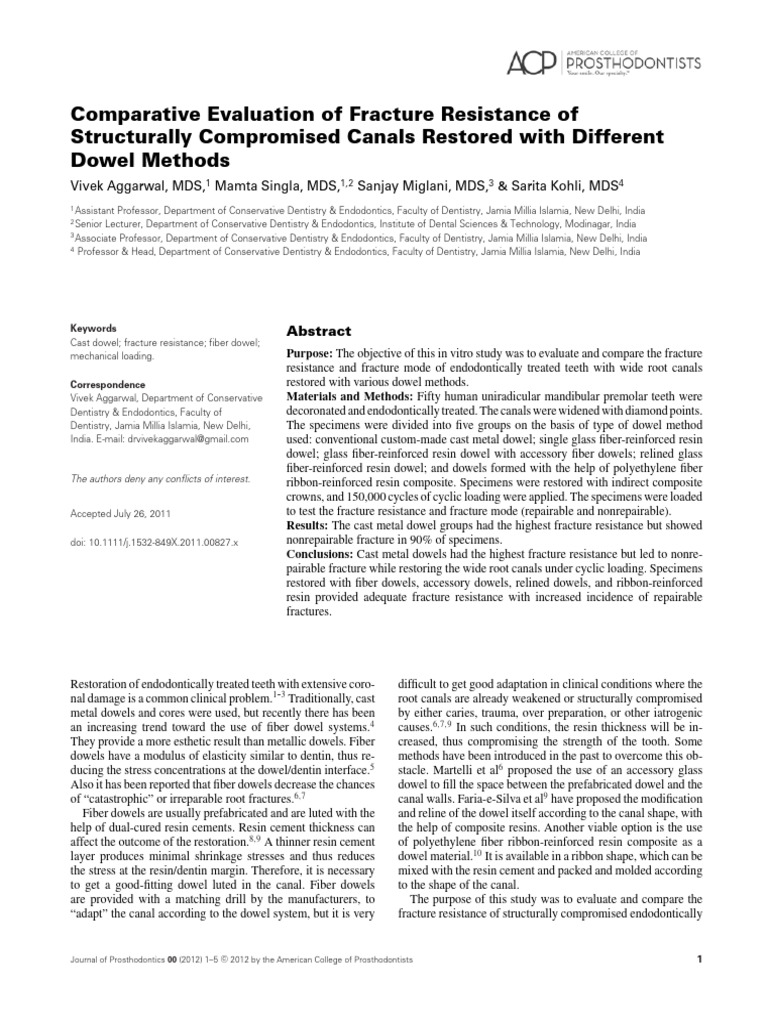 Comparative Evaluation of Fracture Resistance of | PDF | Fracture ...