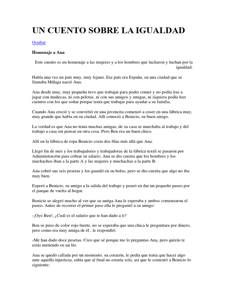 Un Cuento Sobre La Igualdad | PDF