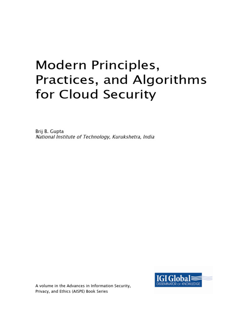 Brij B. Gupta - Modern Principles, Practices, and Algorithms For Cloud ... Brij B. Gupta - Modern Principles, Practices, and Algorithms For Cloud ...