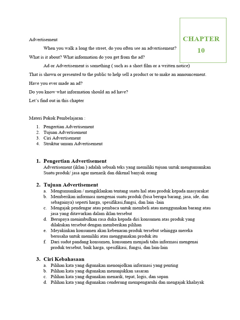 Advertisement Class 9 | PDF