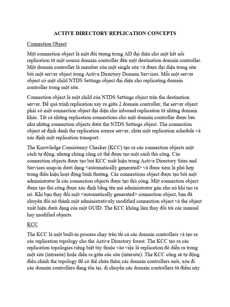 Active Directory Replication Concepts | PDF