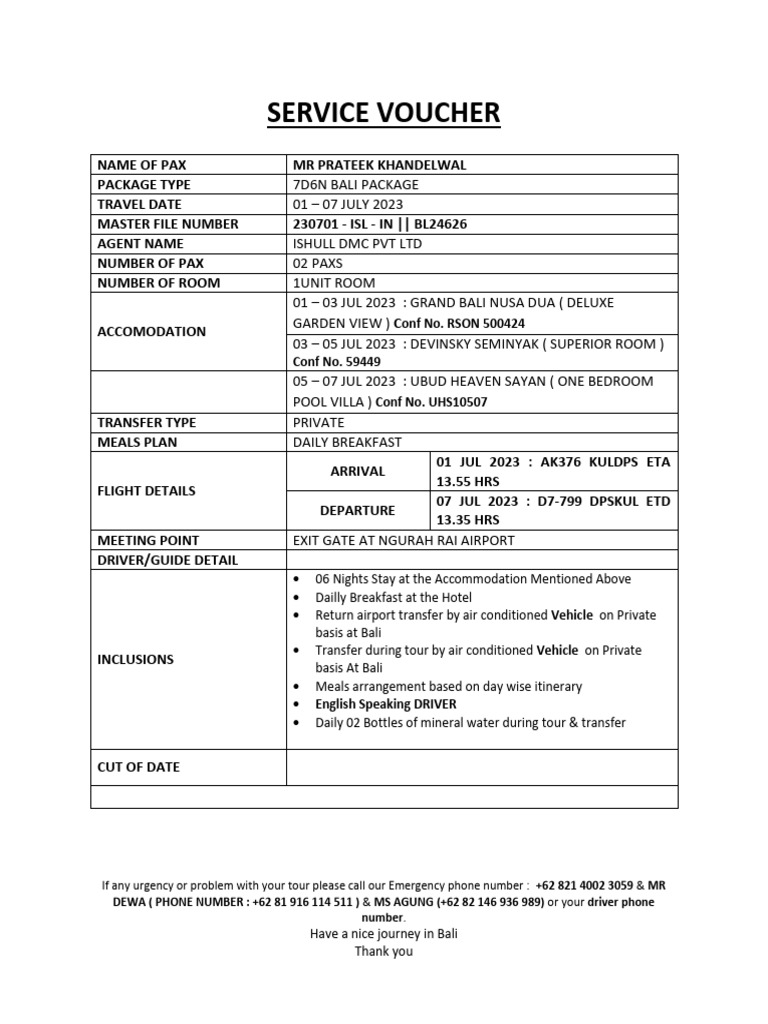 Service Voucher - 230701 - Isl - in - MR Prateek Khandelwal - Rev1 ...