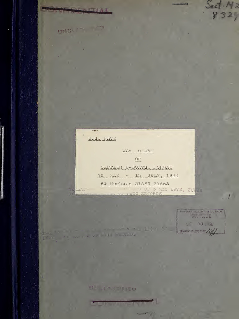 War Diary of Captain 1944 Germ | PDF | Convoy | U Boats