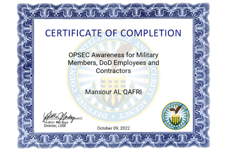 OPSEC Awareness For Military Members, DoD Employees and Contractors | PDF