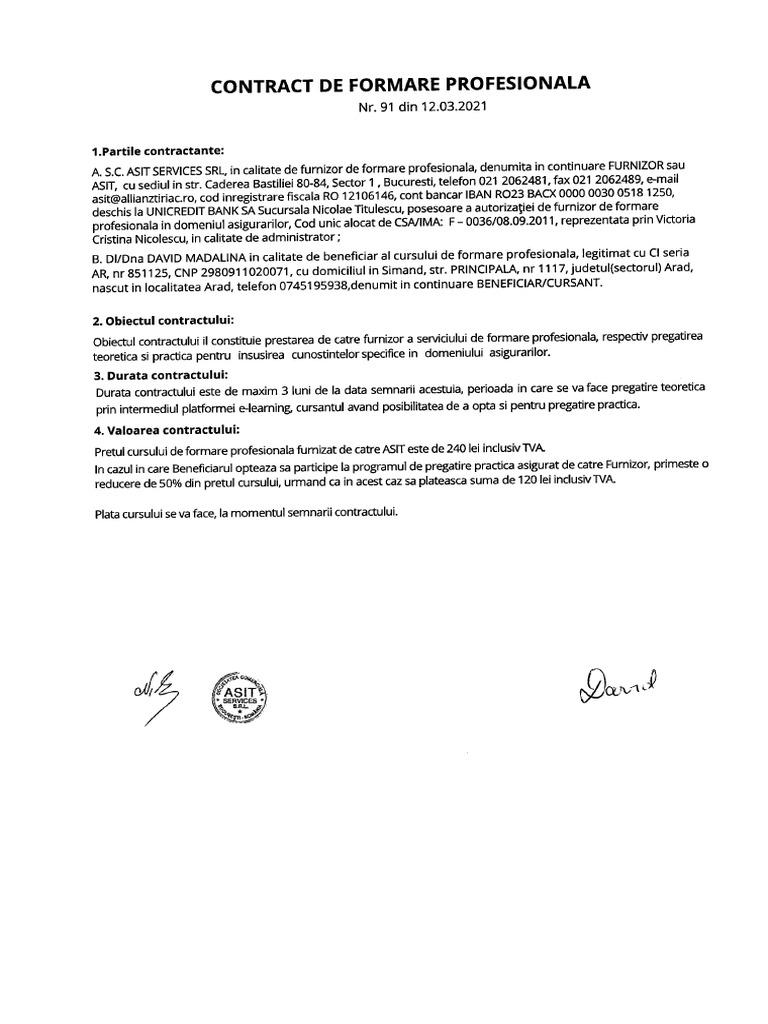 Contract Semnat | PDF