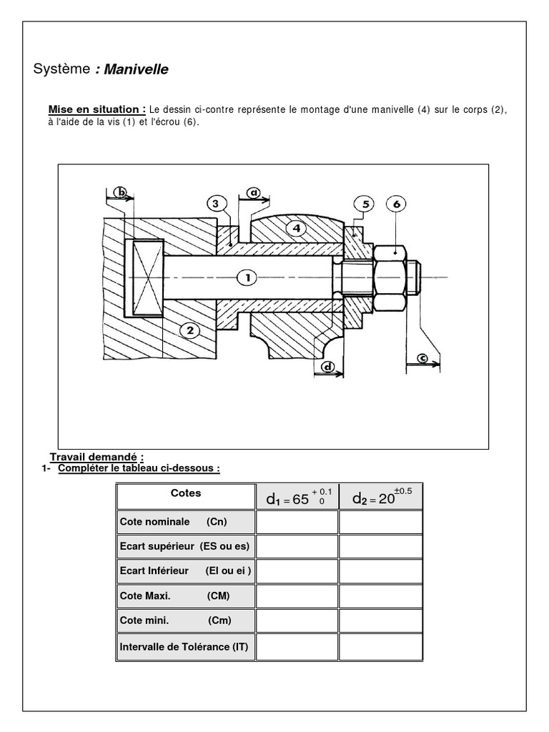 Exercice sur la cotation fonctionnelle | PDF