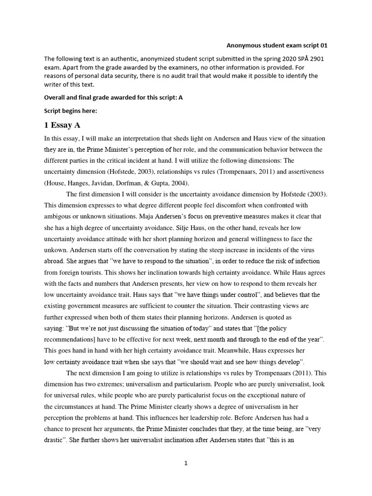 Analyzing Exam Script Insights | PDF | Uncertainty | Leadership